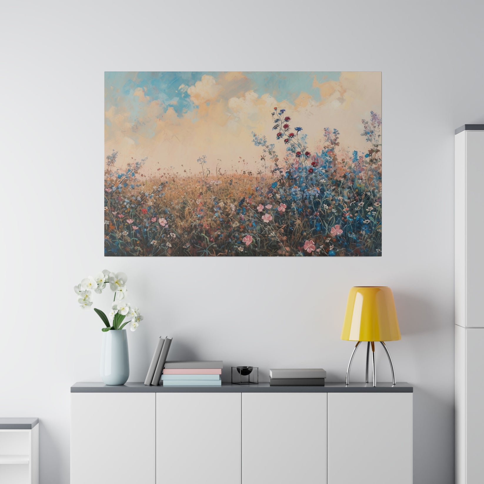Abstract Floral Canvas Print Wall Painting Cottagecore Artwork Wall Ar ...